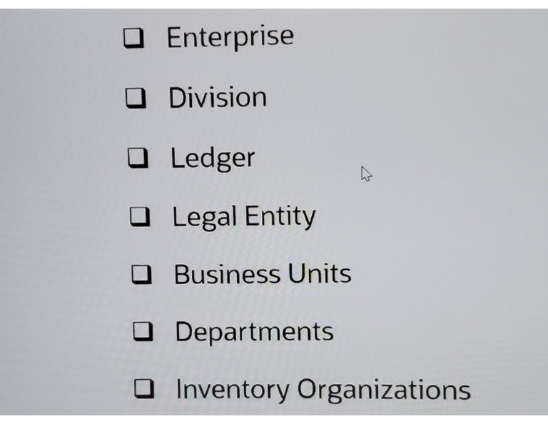 Oracle Fusion Enterprise Structure | PDF