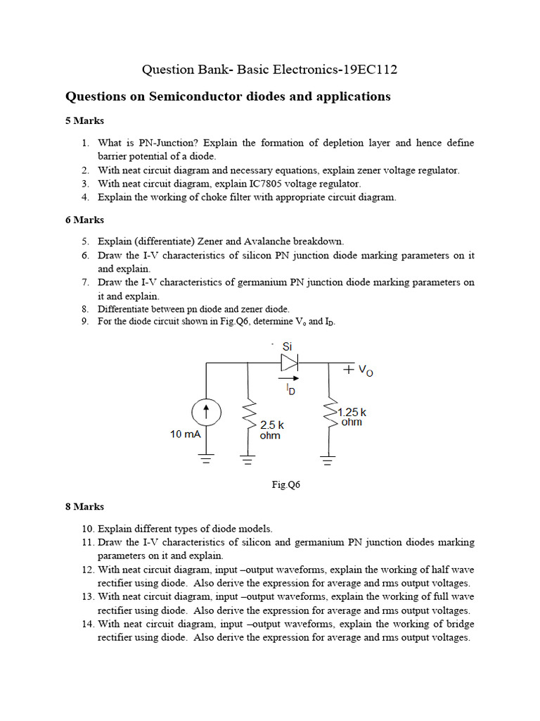 Chapter 1-QB-Semicond Diodes& Applics | PDF | Rectifier | Diode