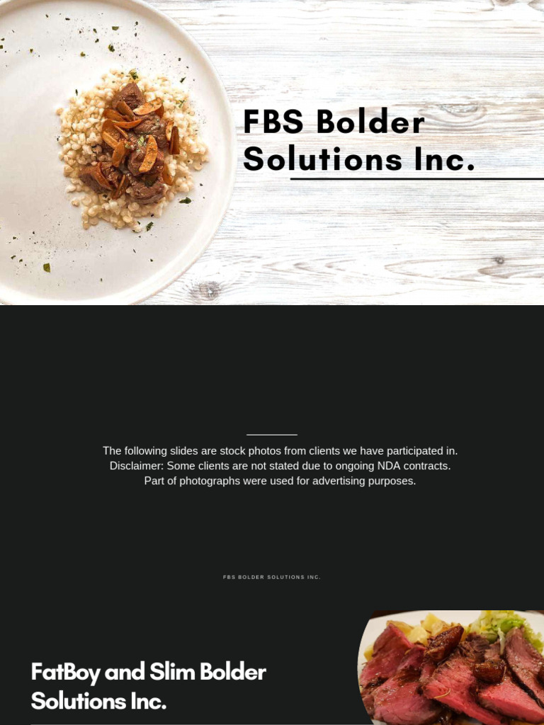 FBS Bolder Solutions Inc Portfolio v1010523 - Compressed | PDF | Food ...