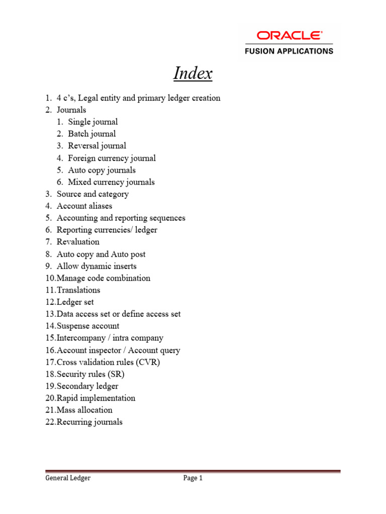 Oracle Fusion General Ledger Guide | PDF | Icon (Computing) | Exchange Rate