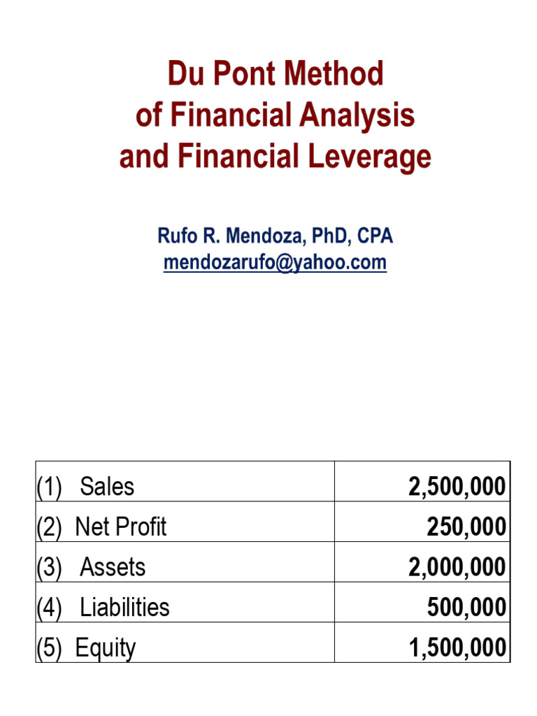 Du Pont and Financial Leverage - August 2022 | PDF | Equity (Finance) | Leverage (Finance)