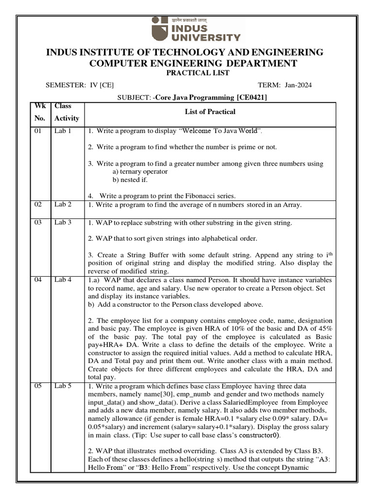 Practical List Cjp 24 Pdf Method Computer Programming Class Computer Programming 