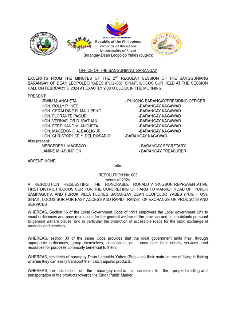 Resolution Farm To Market Road | PDF | Government