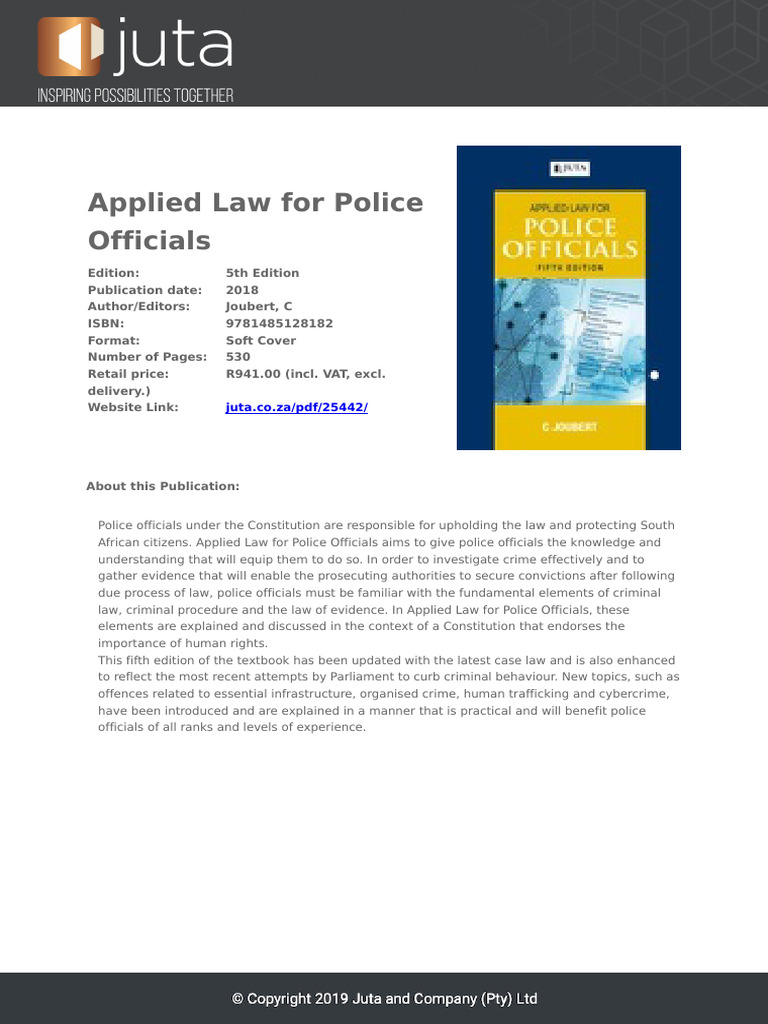 Applied Law For Police Officials | PDF