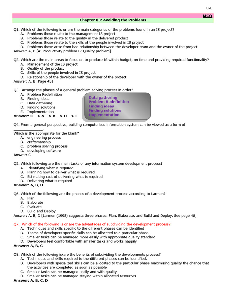 MCQ CH03 Uml M3 | PDF | Information Technology | Systems Science