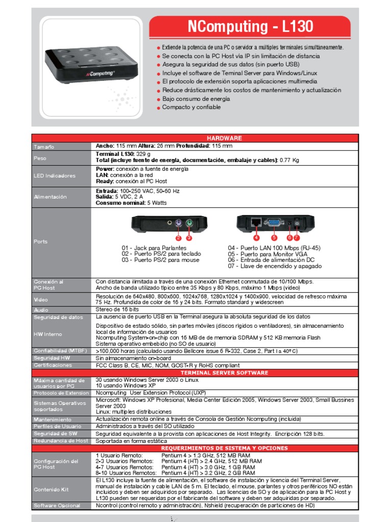 Ncomputing Li30 | PDF | Microsoft Windows | USB
