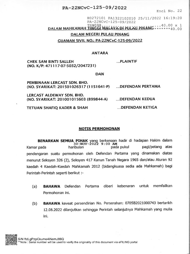 Noa & Ais Encl 22 - Raveen Tharan | PDF