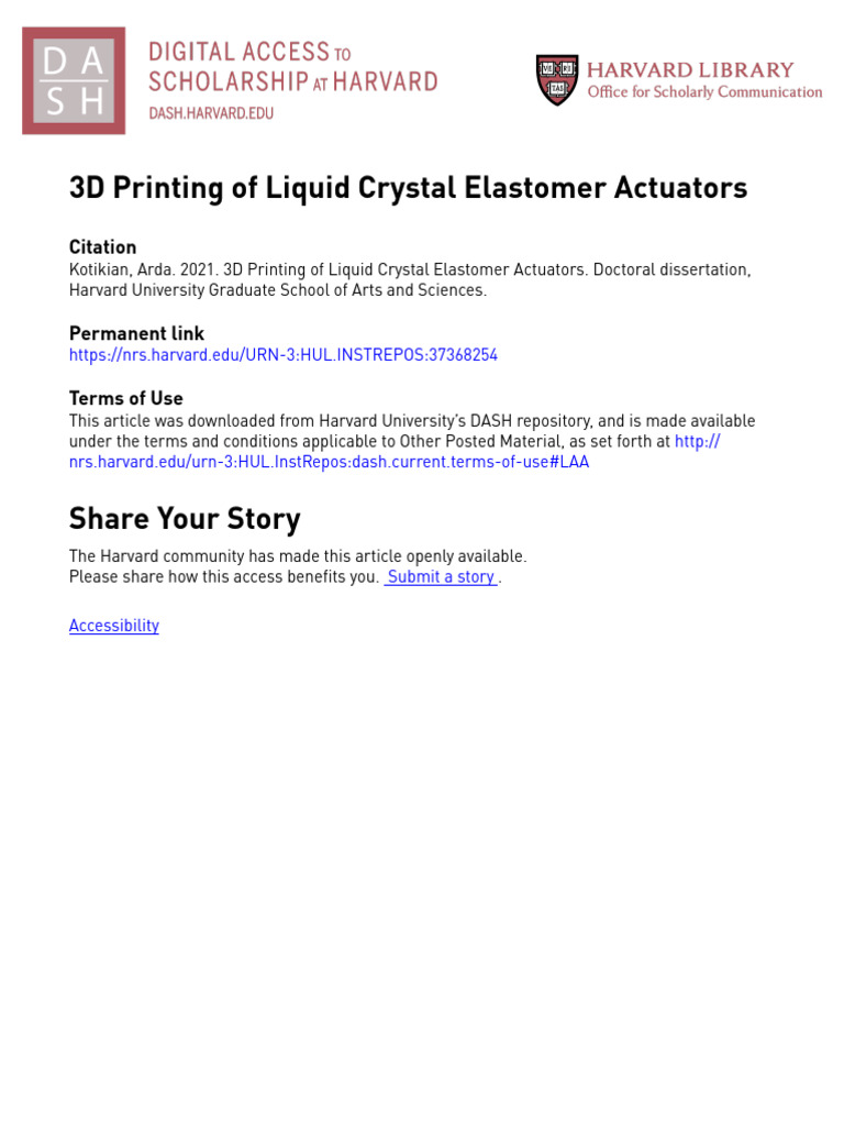 Kotikian - 3D Printing of Liquid Crystal Elastomer Actuators - PHD ...