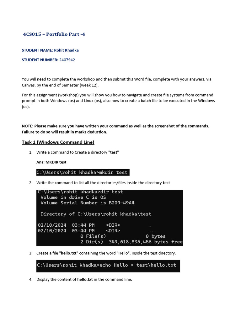 Rohit Khadka 2407942 Portfoliotask5 | Download Free PDF | Computer File | Text File