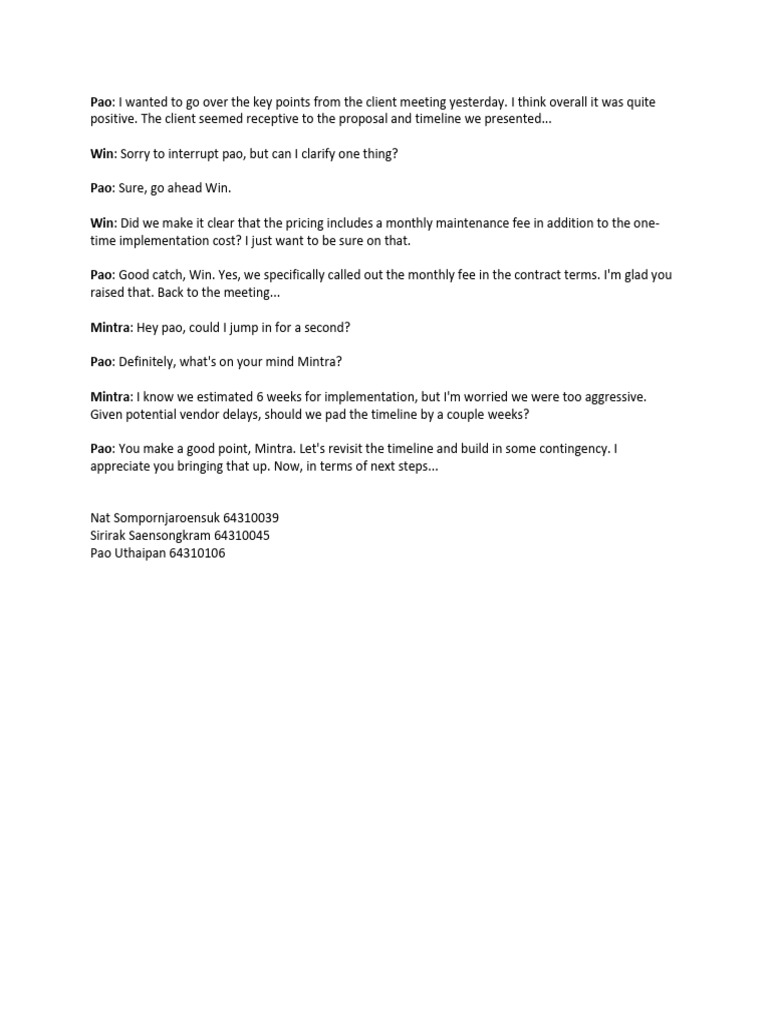 Client Meeting Debrief & Concerns | PDF