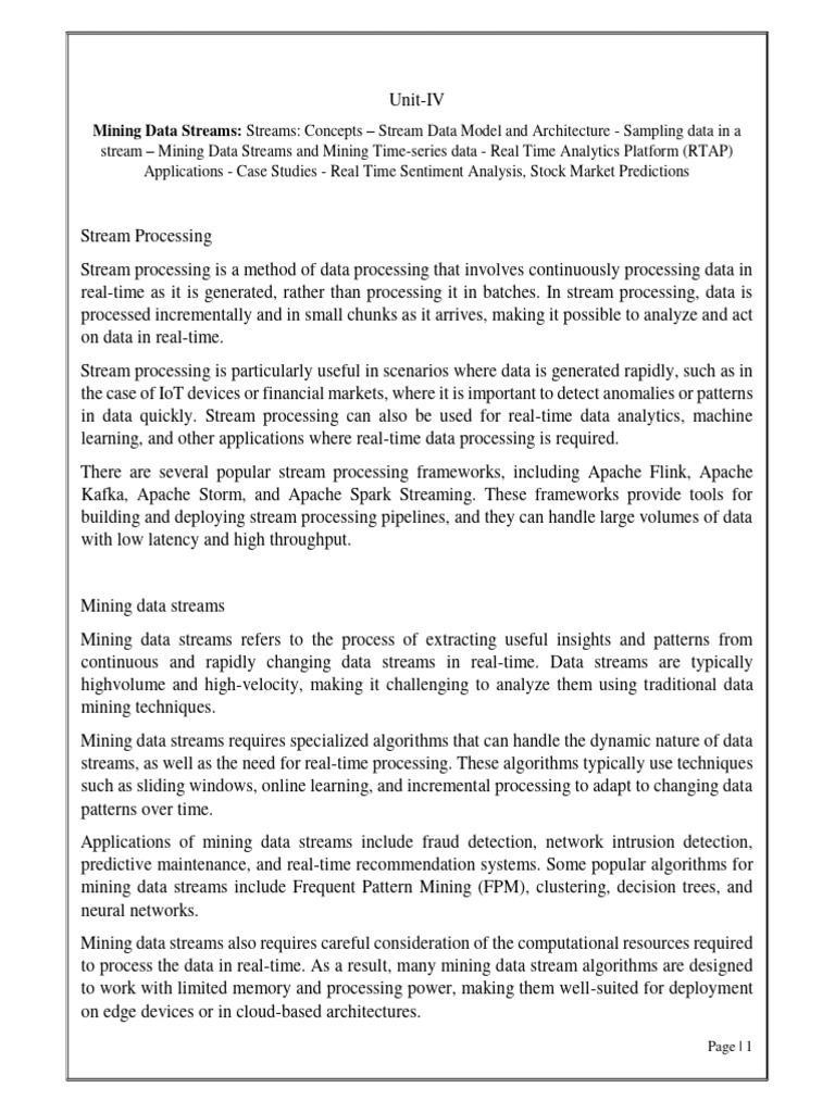 Uint 4miningdatastream 230810162429 9d7c02a7 | PDF | Sampling (Statistics) | Machine Learning