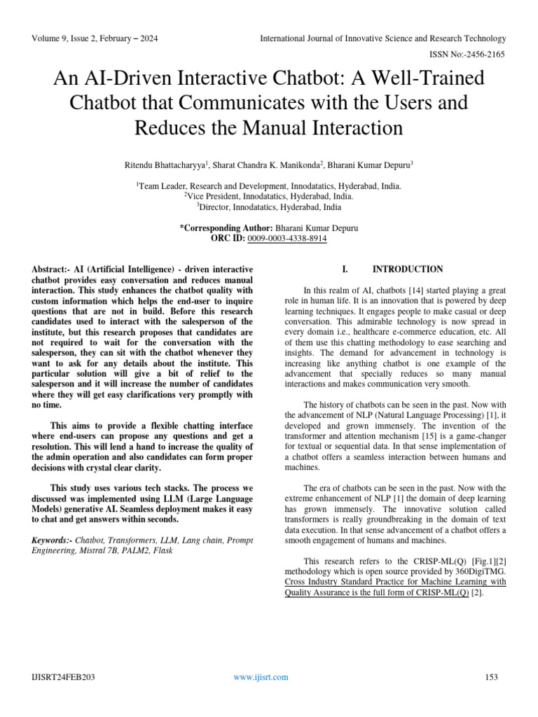 An Ai Driven Interactive Chatbot A Well Trained Chatbot That Communicates With The Users And