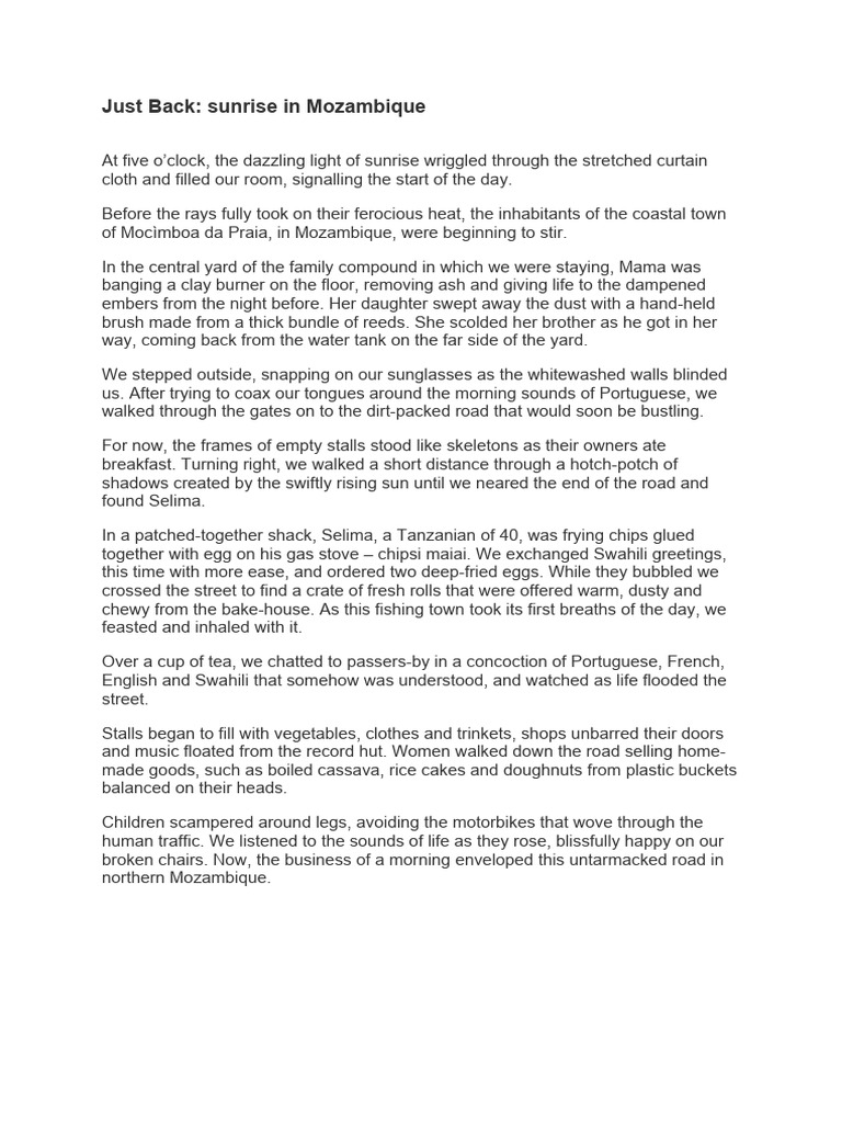 Travel Writing Extract | PDF