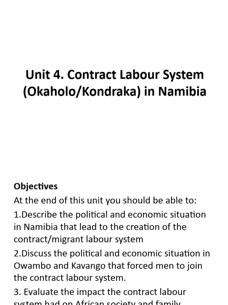 Unit 4. The Contract Labour System Slides | PDF | Employment | Colonialism