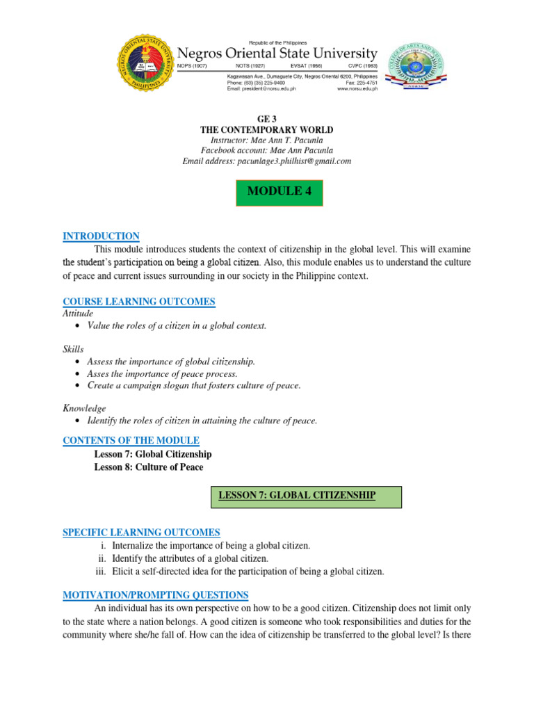 Ge3 Module 4 | PDF | Violence | Peace