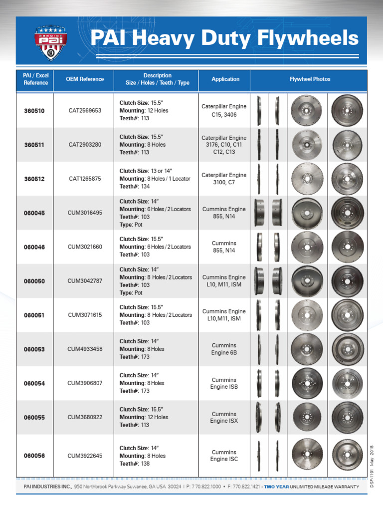 201907181056150.DSF-1191 - PAI Flywheel Flyer - May2018 | PDF | Diesel ...