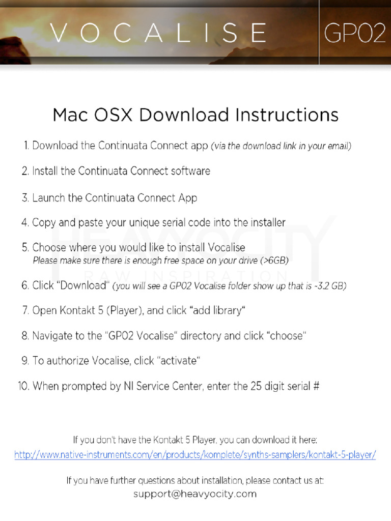 Vocalise Download Instructions | PDF