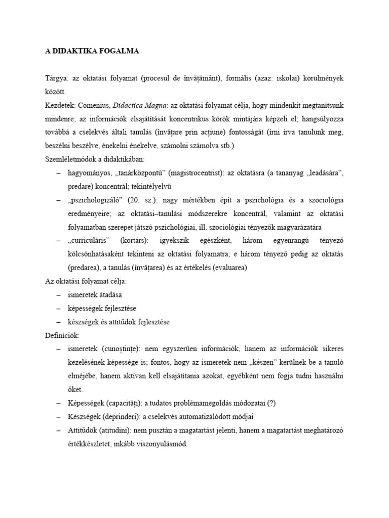 01 Didaktika Alapelvek | PDF