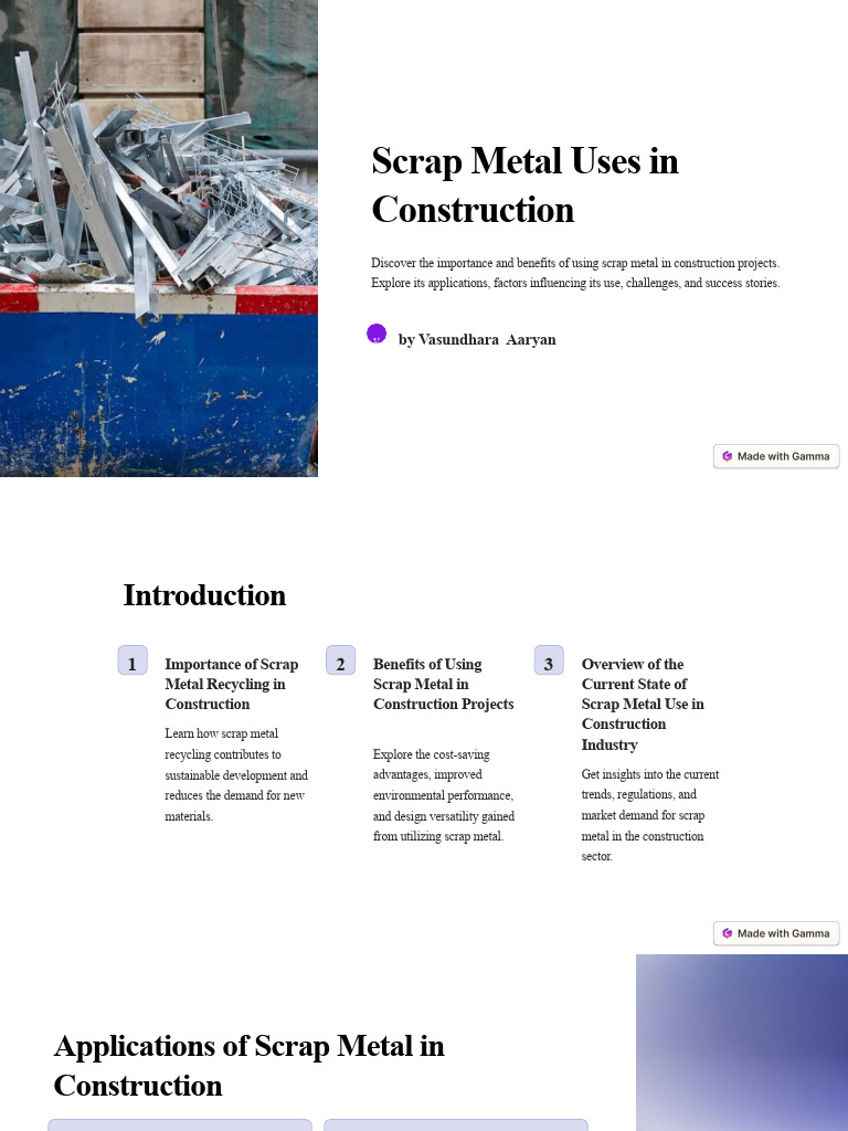 Scrap Metal Uses in Construction | PDF | Scrap | Sustainability