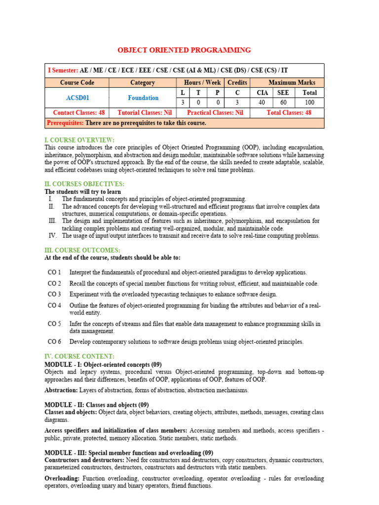 Java New Syllabus | Download Free PDF | Method (Computer Programming) | Object Oriented Programming