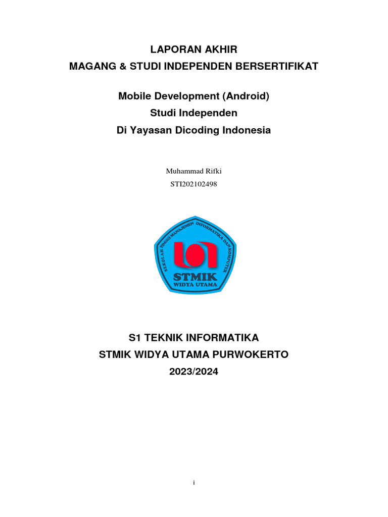 Laporan Akhir Magang Android Dicoding | PDF