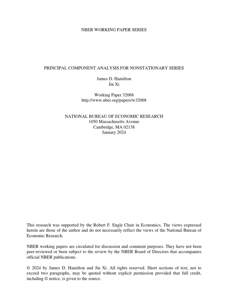 PCA For Nonstationary Series | PDF | Ordinary Least Squares | Principal Component Analysis