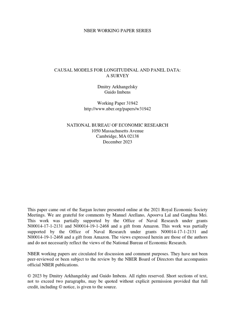 Causal Models For Longitudinal And Panal Data Download Free Pdf Time Series Econometrics