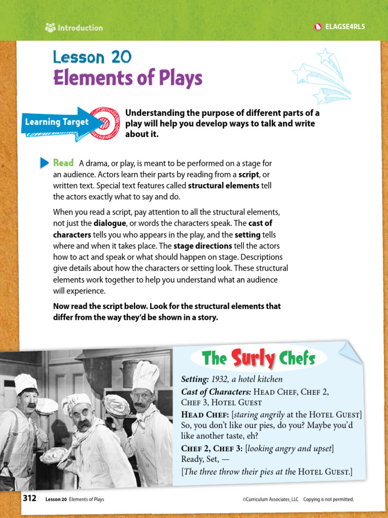 Year 6 Elements of Plays | PDF | Actor | Sky