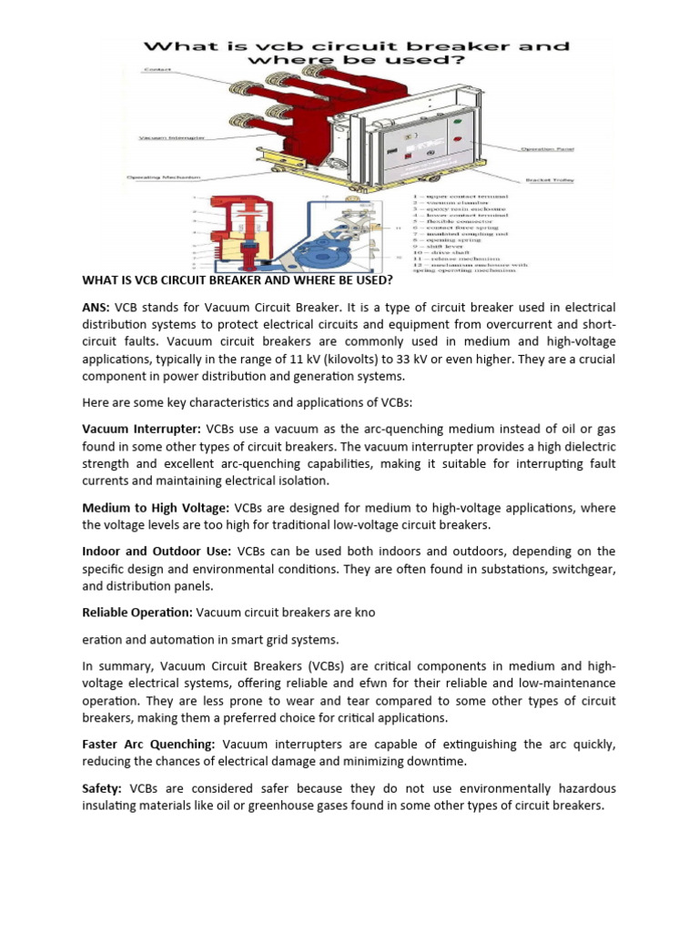 What Is VCB Circuit Breaker and Where Be Used | PDF | Electrical Substation | High Voltage