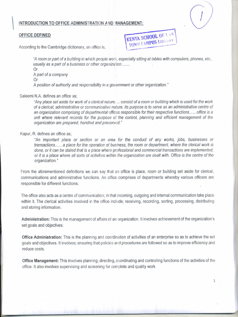 1. Introduction to Office Practice Management | PDF