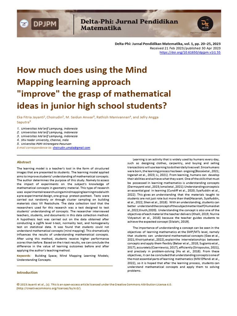 Mind Mapping Boosts Math Concept Understanding | PDF | Learning ...