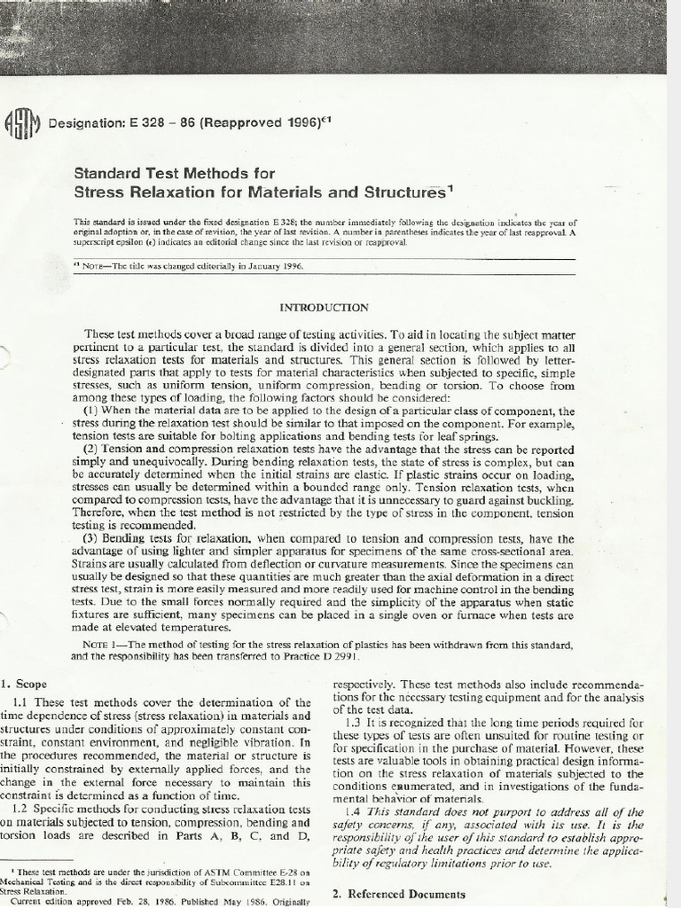 ASTM E 328 - 86 Standard Overview | PDF