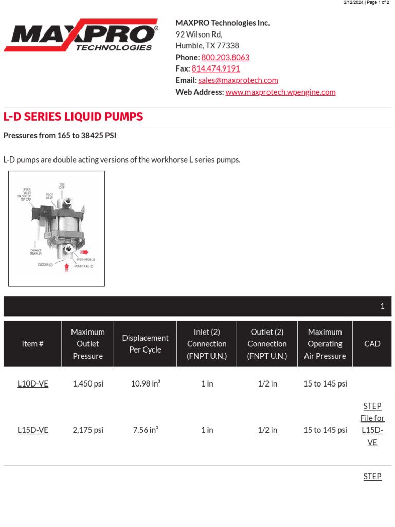 L DSeriesLiquidPumps | PDF | Gas Technologies | Mechanical Engineering