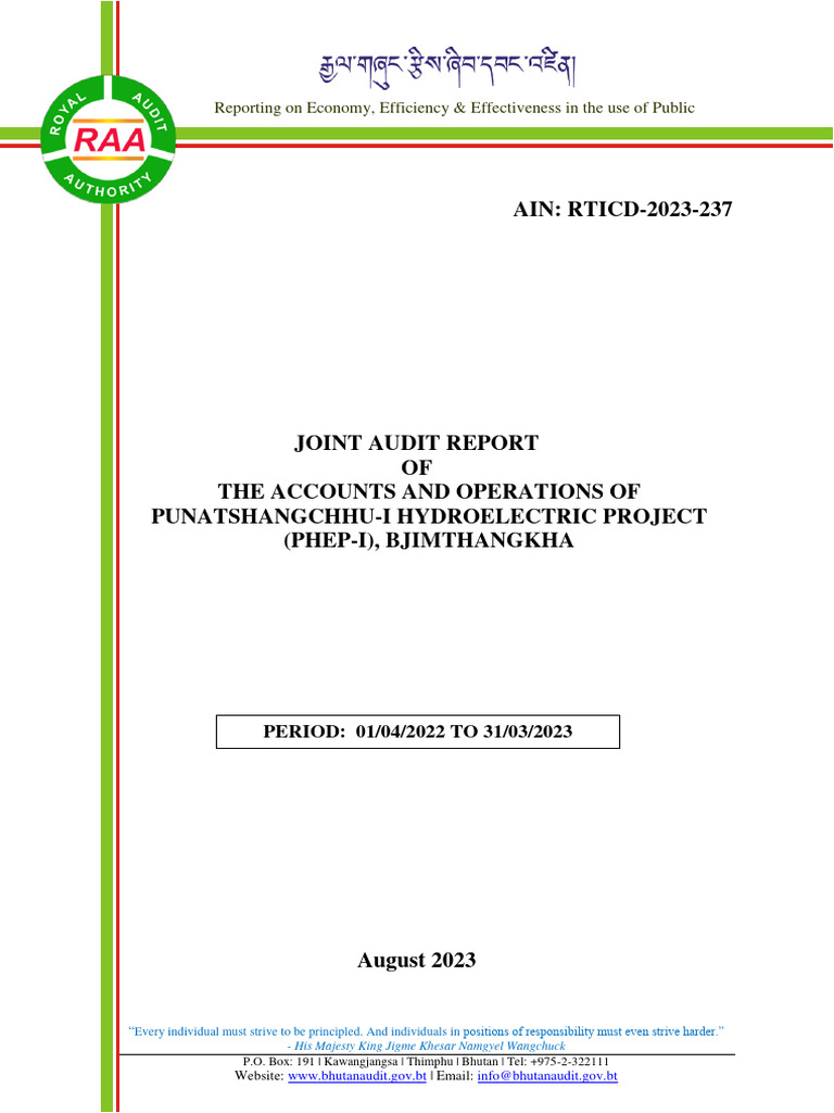 Final Audit Report PHEP-I - FY 2022-23 - Approved by HAG | PDF ...
