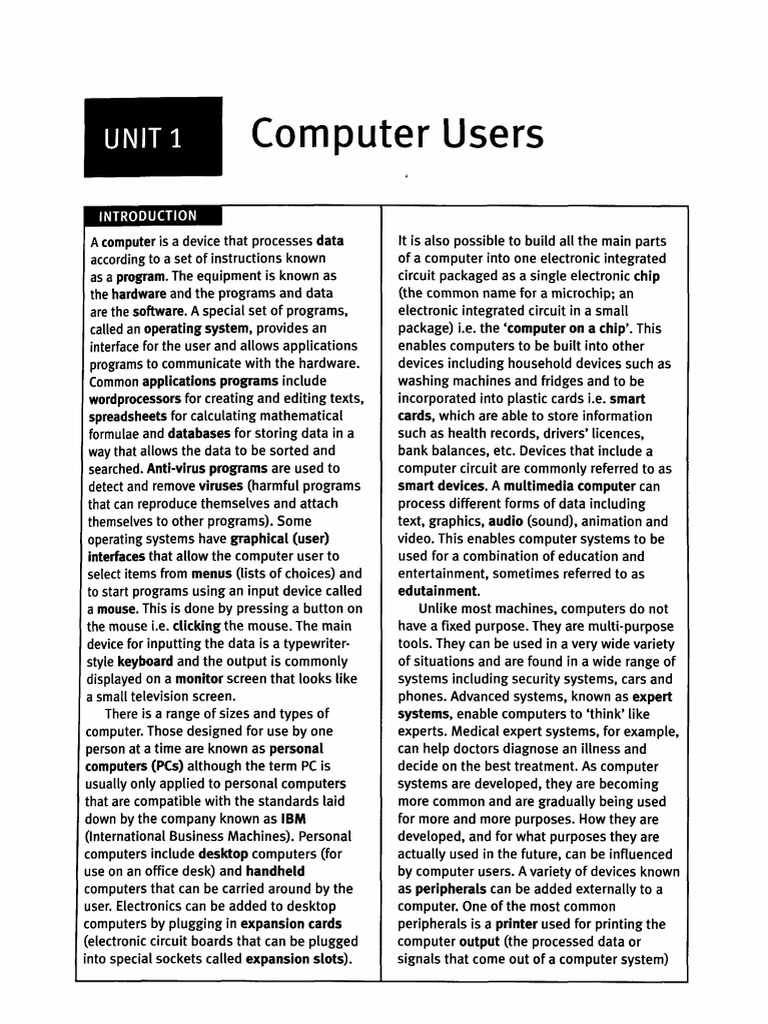 Unit 1 Computer Uses | PDF
