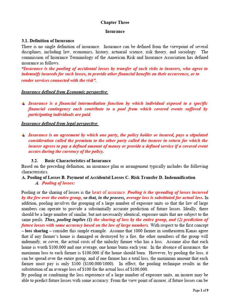 risk ch 3 | PDF | Insurance | Reinsurance