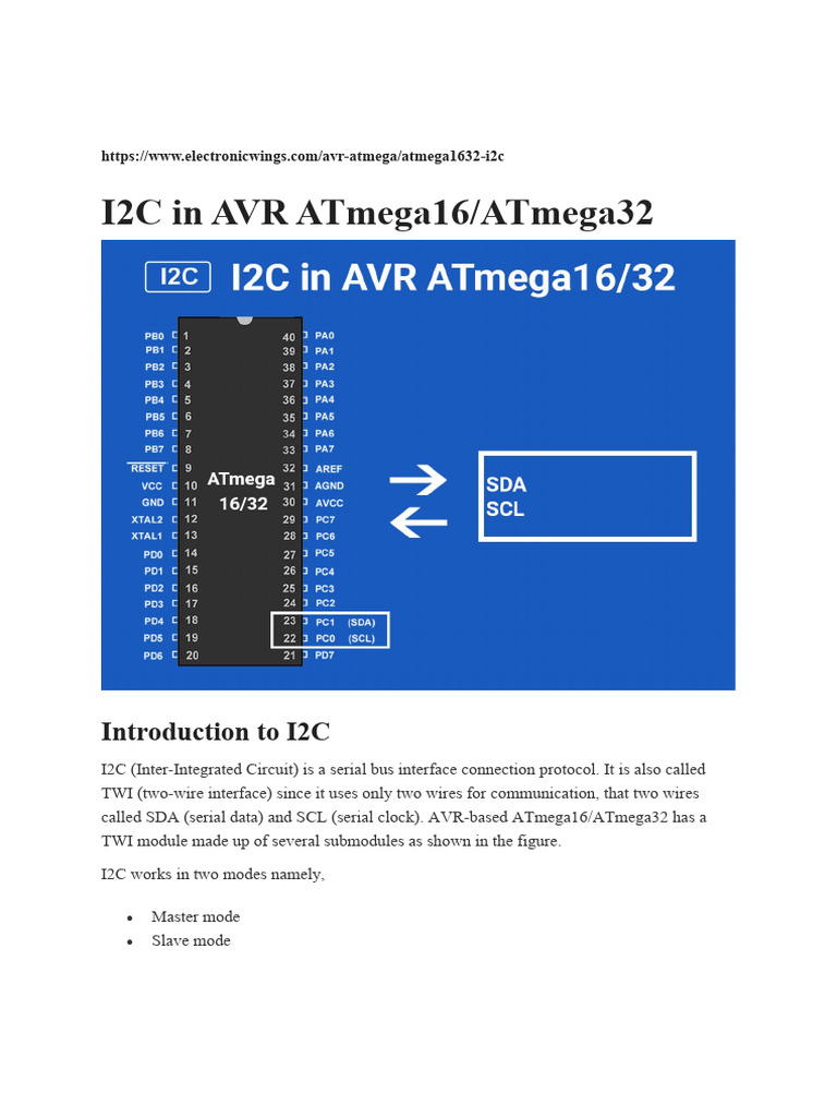 I2C in Avr Atmega16/Atmega32 | PDF | Computer Hardware | Office Equipment