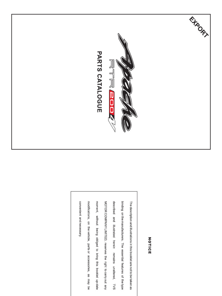 TVS Apache RTR 200 4V Parts Catalogue | PDF | Machines | Vehicles