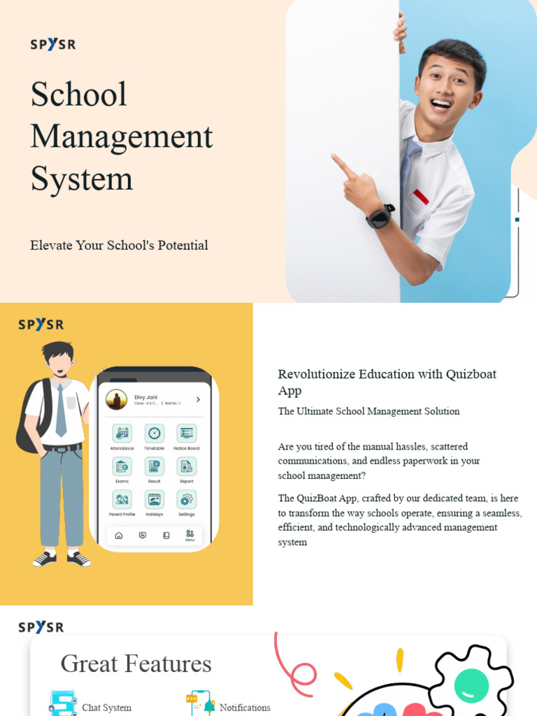 School Management System - Presentation by SPYSR SERVICES PRIVATE LIMITED | PDF | Computing ...