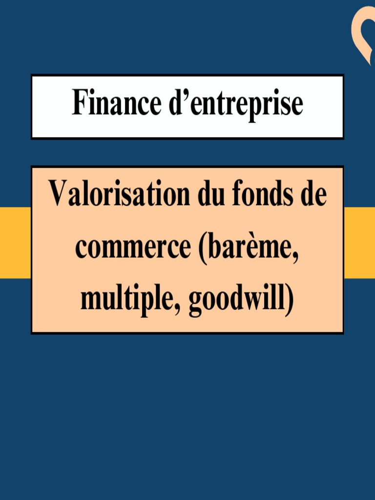 La Valorisation Du Fonds de Commerce 1707303932 | PDF | Goodwill ...