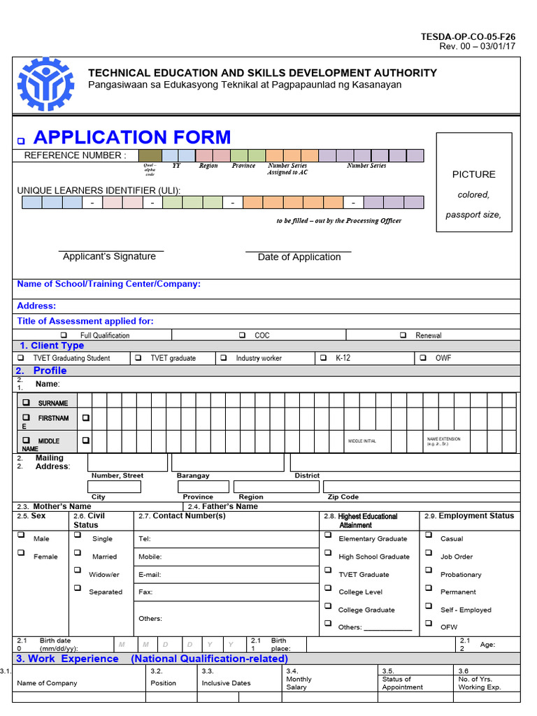 New Application Forms | PDF | Vocational Education