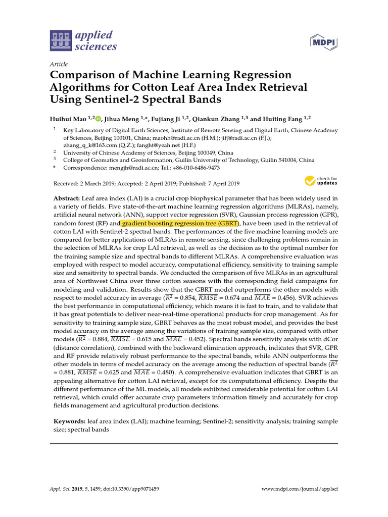 Comparison of Machine Learning Regression | PDF | Machine Learning ...