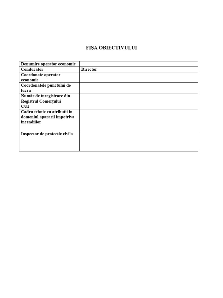 Fisa Obiectivului | PDF