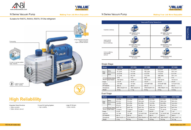 2024-008 Datasheet Vacuum Pump VE-160N Value | PDF