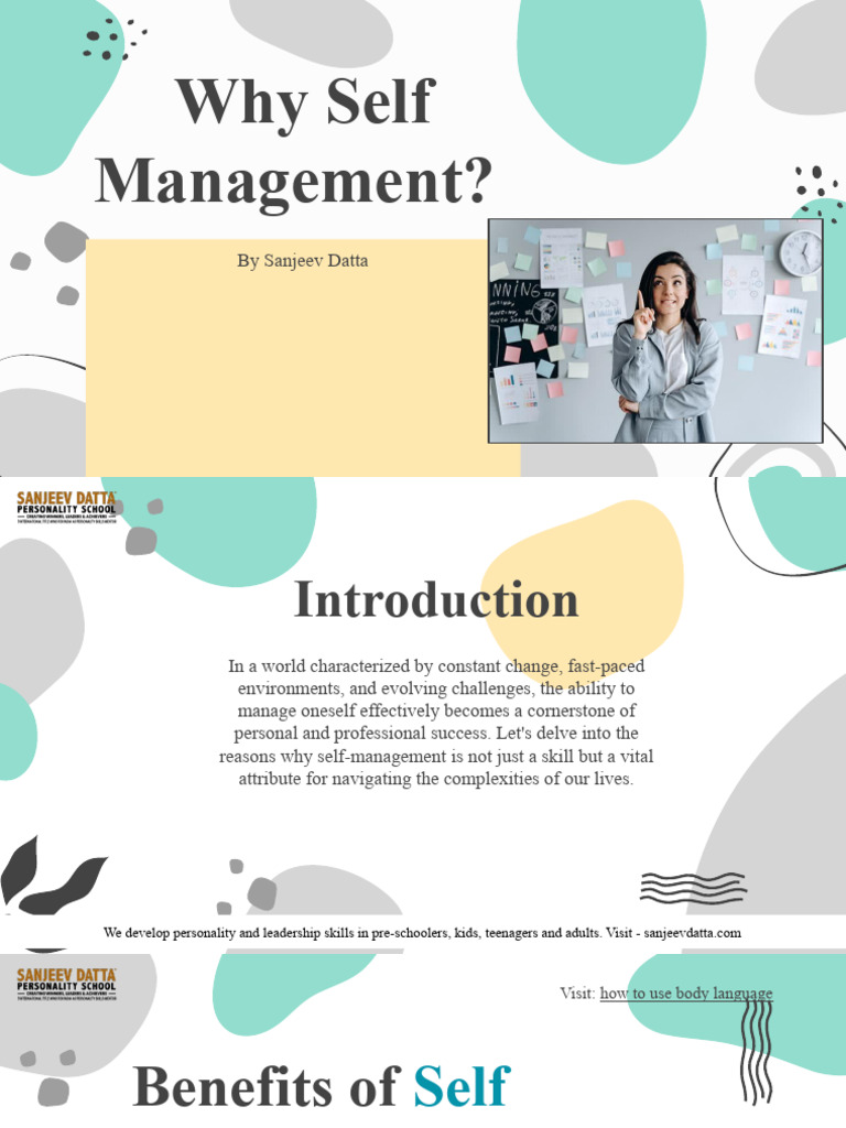 Why Self Management? | PDF | Adolescence | Goal