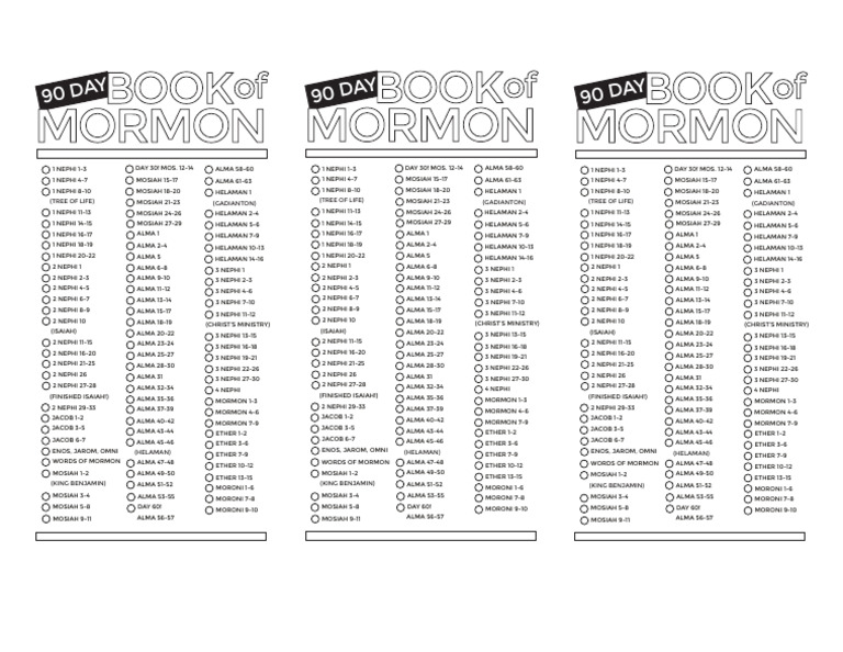 90-Day Book of Mormon Reading Plan | PDF | Works | Mormonism
