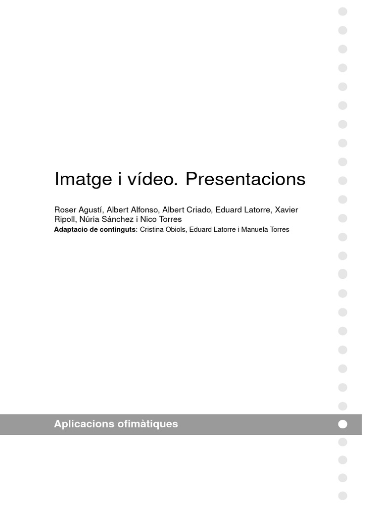 Imatge, Video I So, Presentacions FP - SMX - m03 - U6 - Pdfindex | PDF