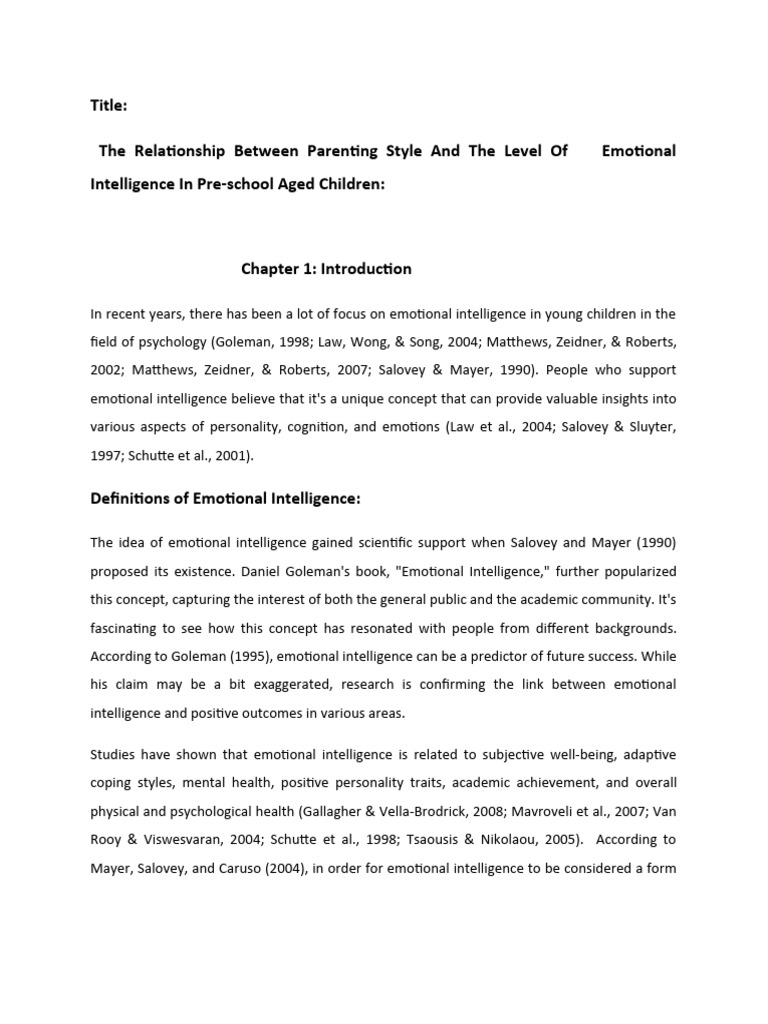 Research Introduction-WPS Office | PDF | Emotional Intelligence | Parenting Research Introduction-WPS Office | PDF | Emotional Intelligence | Parenting
