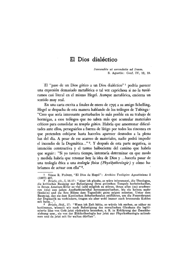 El Dios Dialéctico en Hegel | PDF | Georg Wilhelm Friedrich Hegel ...