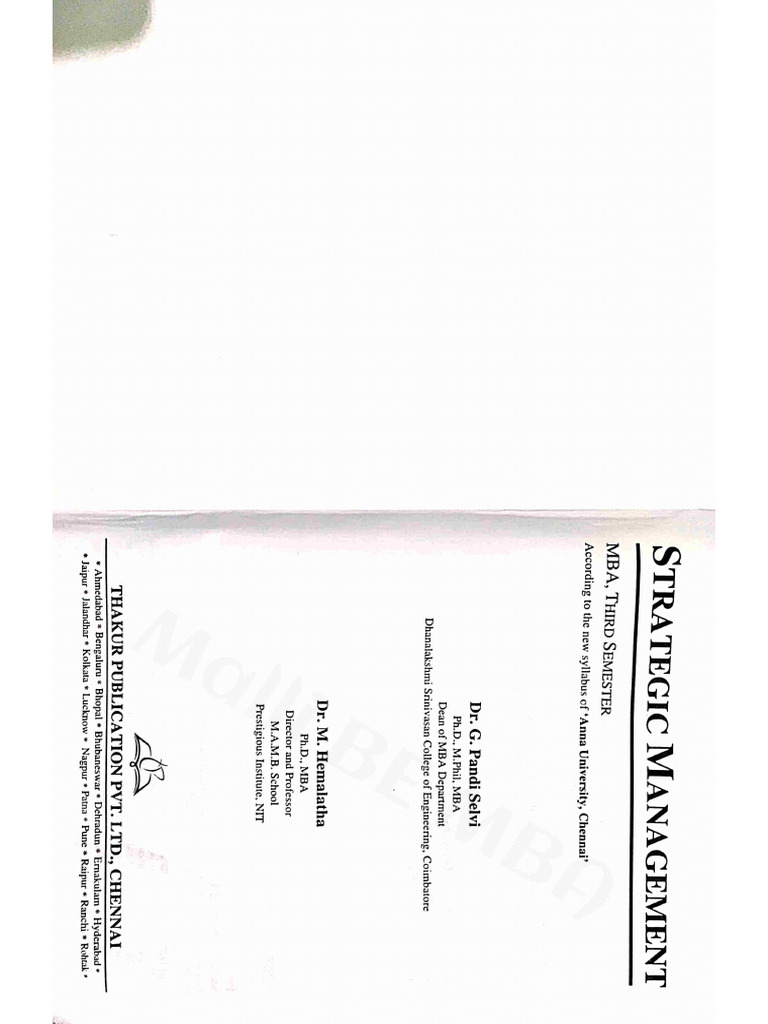 BA4301 Strategic Management Full Book | PDF